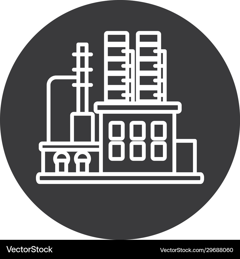 Isolated factory line block style icon Royalty Free Vector