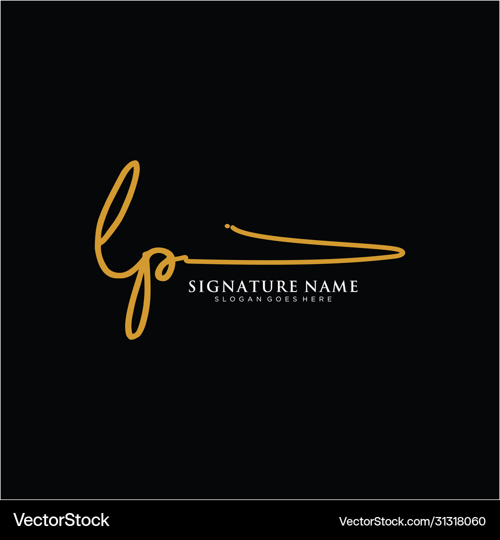 Letter lp signature logo template Royalty Free Vector Image
