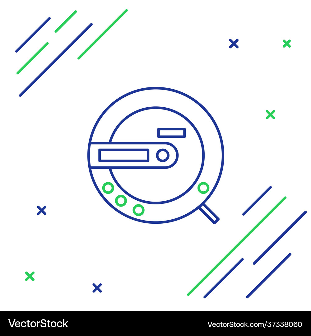 Line music cd player icon isolated on white Vector Image