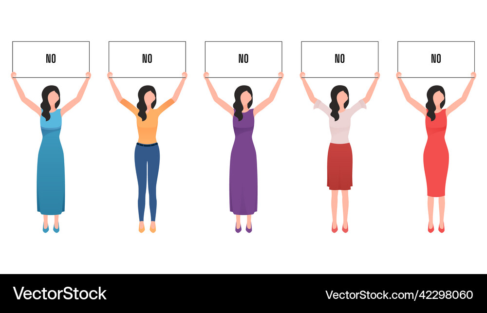 Man holding no sign board flat character people Vector Image