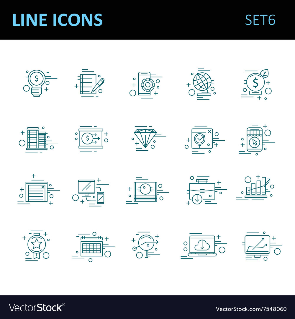 Modern thin line icons set for business Royalty Free Vector
