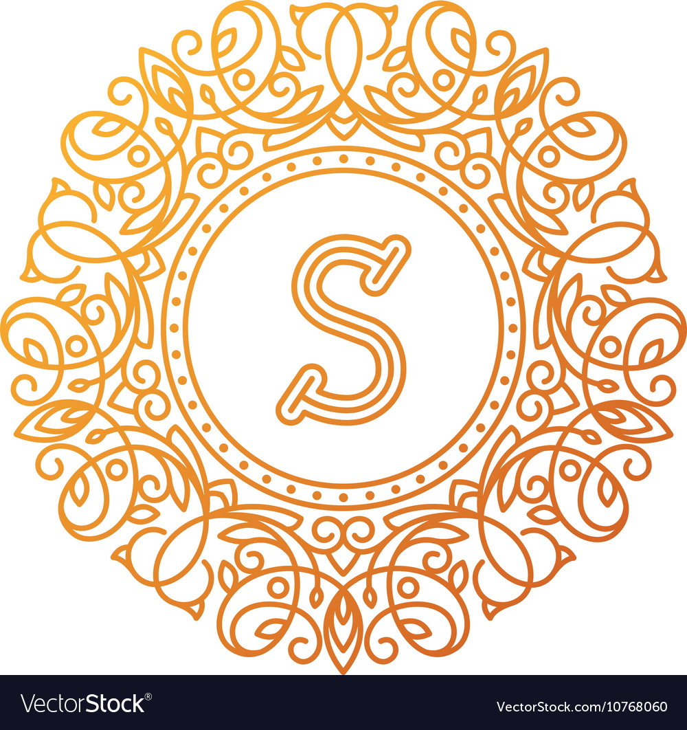 Monogram bage logo Royalty Free Vector Image - VectorStock