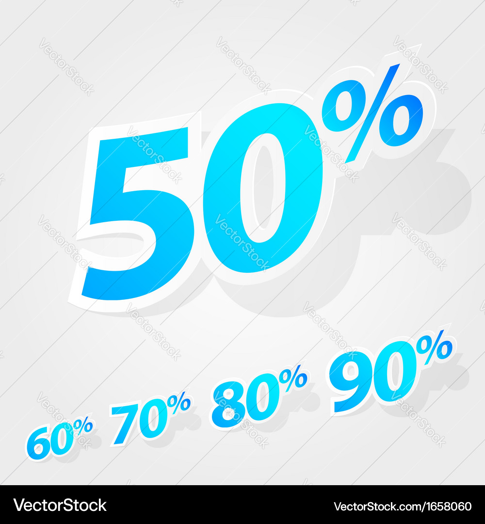 Set of labels percent Royalty Free Vector Image