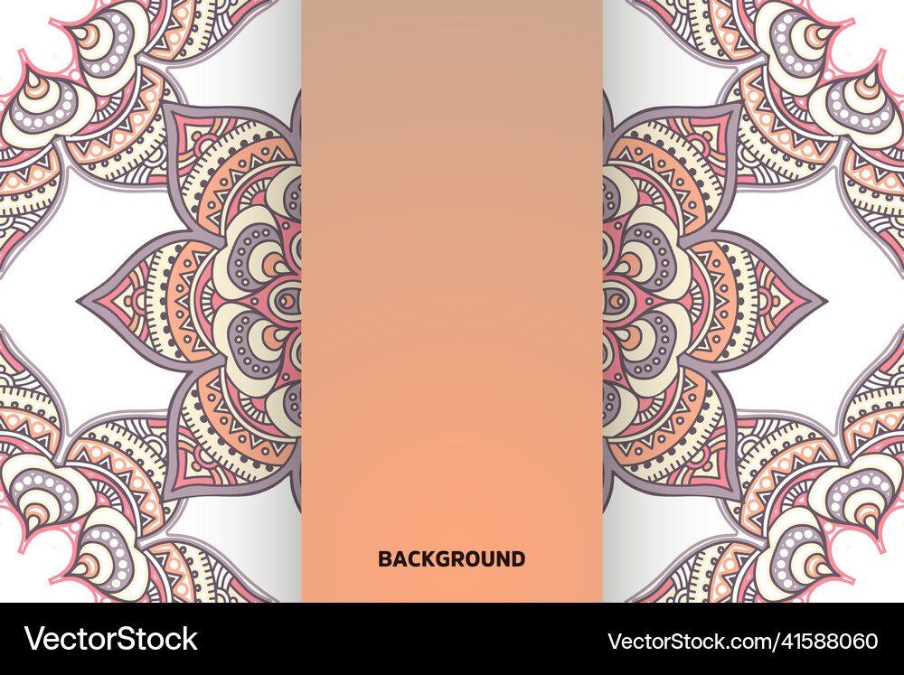 Simple background with colorful indian mandala Vector Image