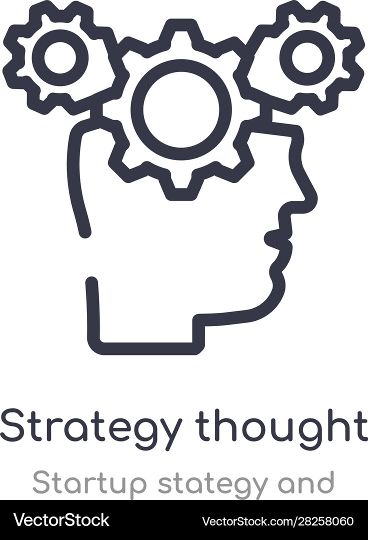Strategy thought outline icon isolated line from Vector Image