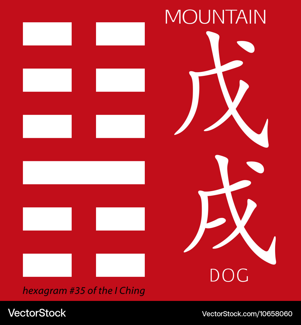 Symbol of i ching hexagram Royalty Free Vector Image