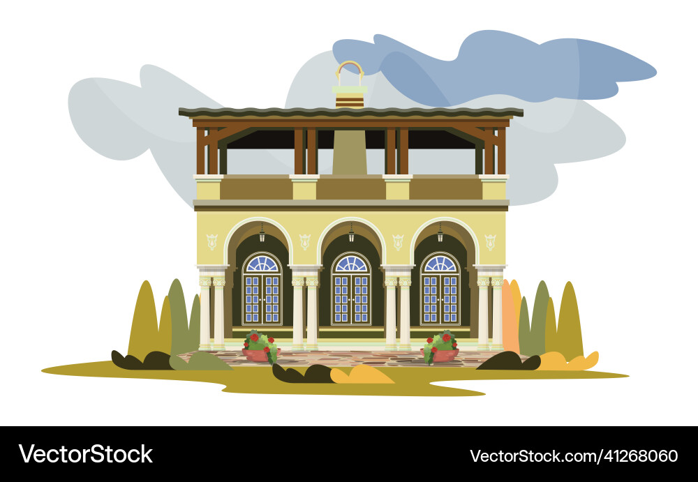 With italian house Royalty Free Vector Image - VectorStock