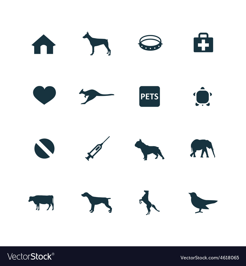 Animal Pet Icons Set Royalty Free Vector Image