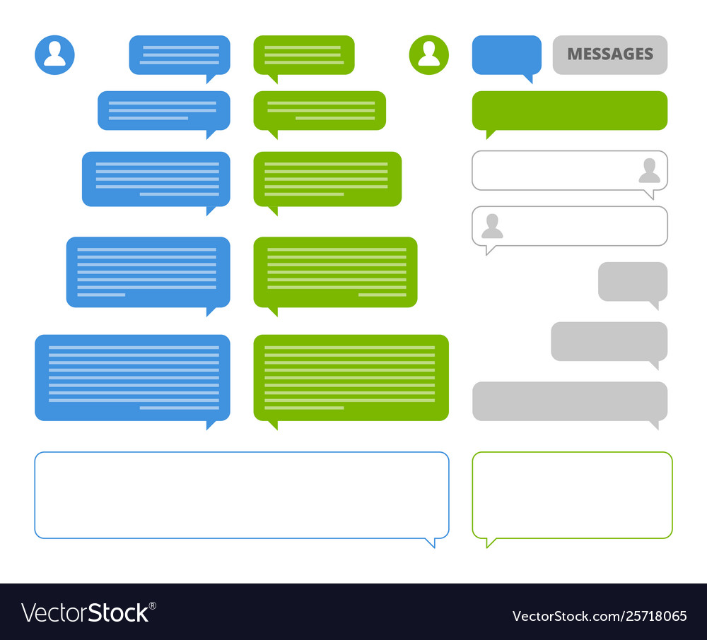 App bubbles chat client speech bubbles frames Vector Image