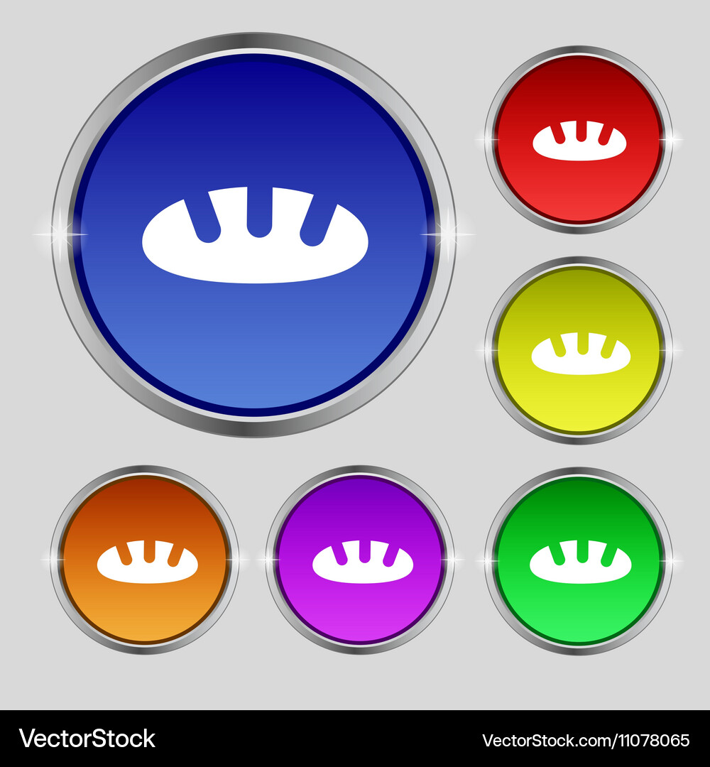 Bread icon sign Round symbol on bright colourful Vector Image