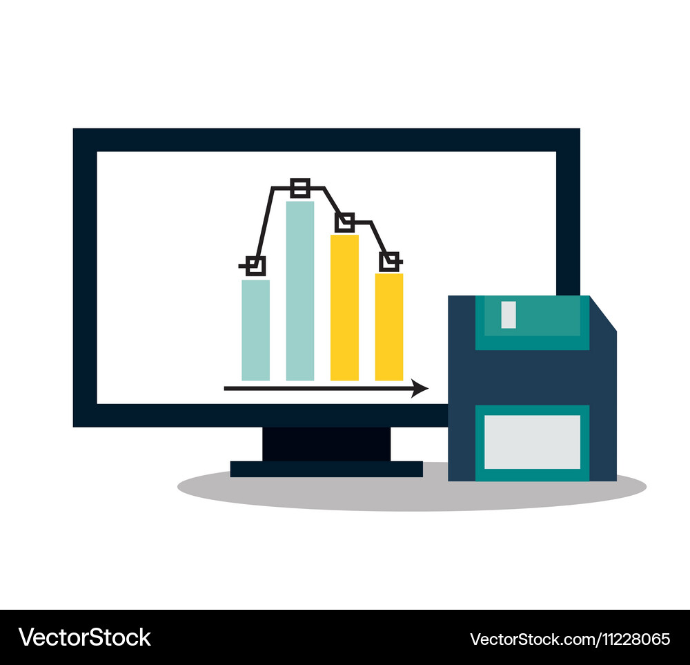 Computer and digital marketing design Royalty Free Vector