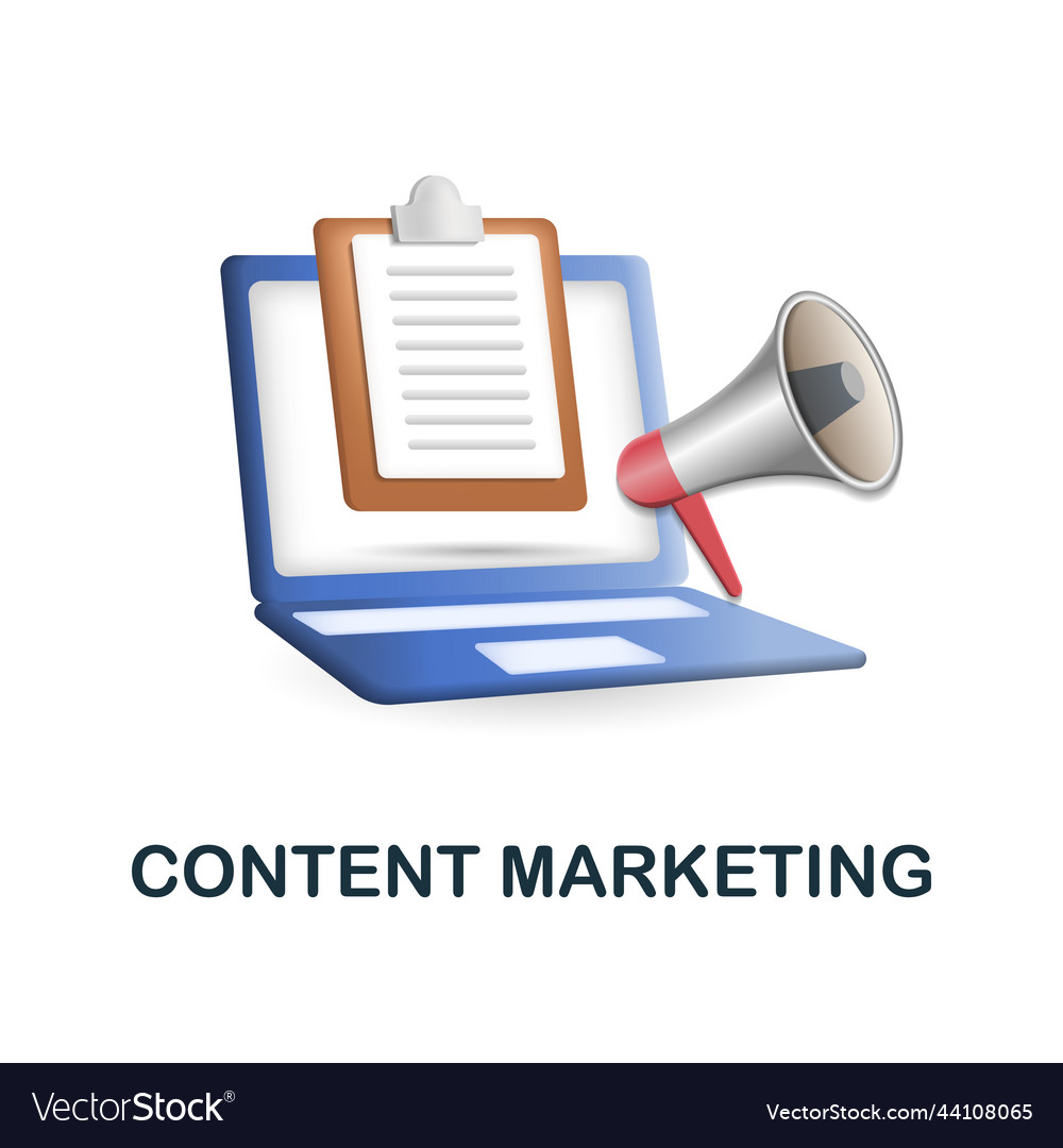 Content marketing icon 3d from marketing Vector Image