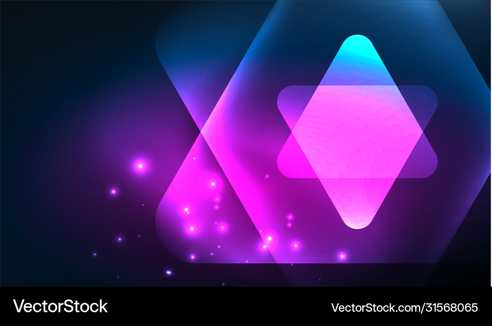 Glowing neon shiny transparent abstract geometric Vector Image