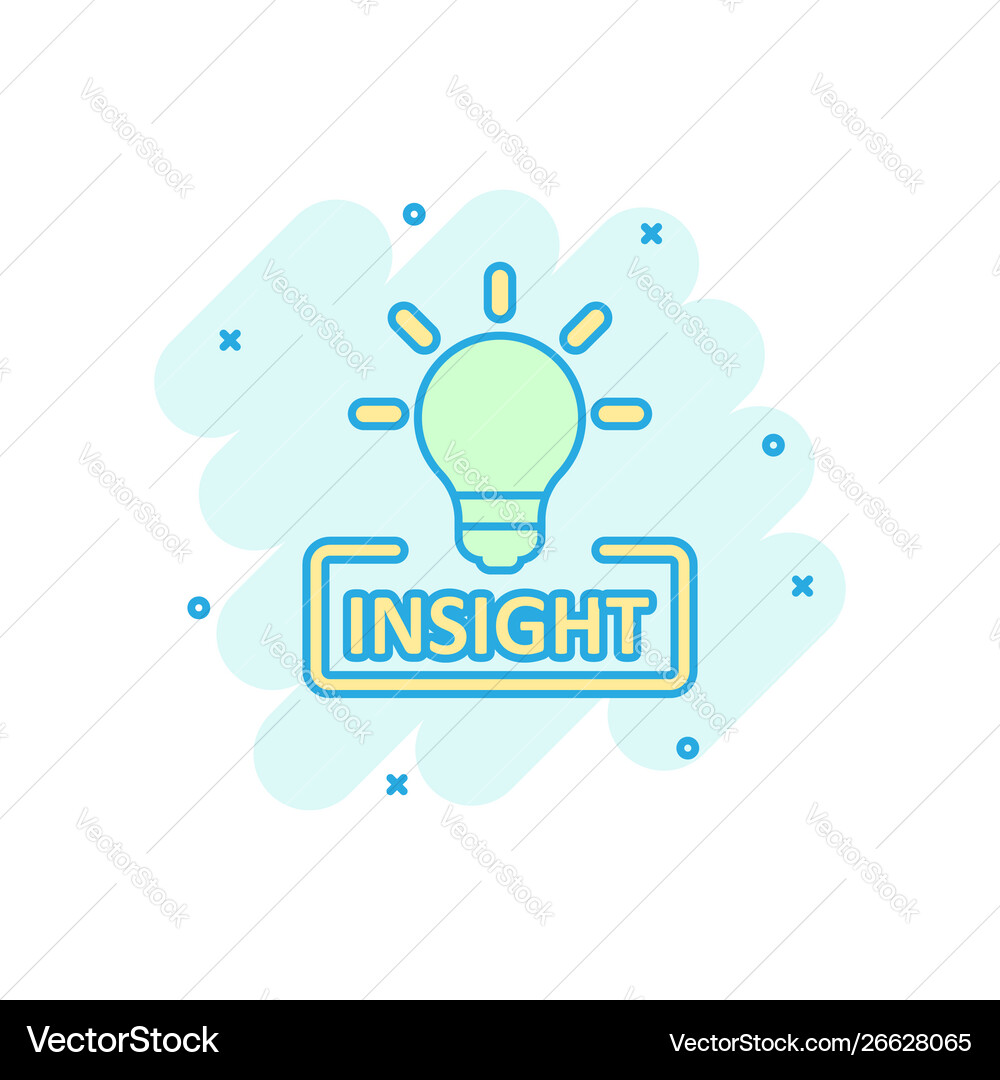 Insight icon in comic style bulb cartoon on white Vector Image
