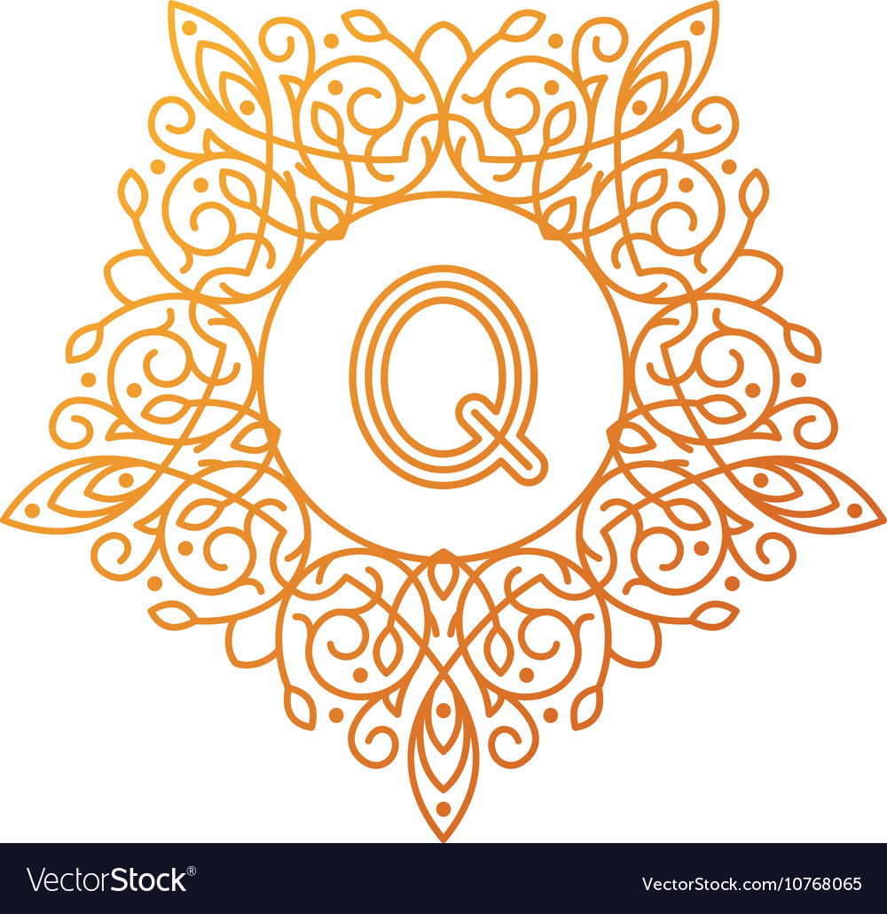 Monogram bage logo Royalty Free Vector Image - VectorStock