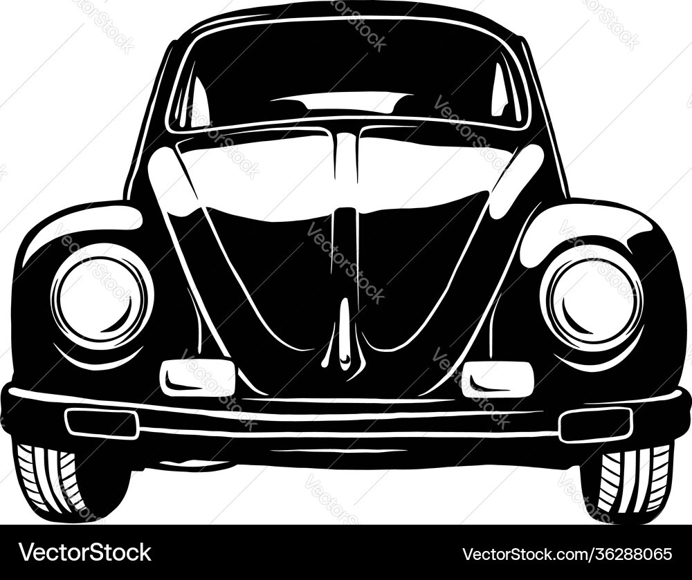 Old classic car muscle vintage stencil Royalty Free Vector