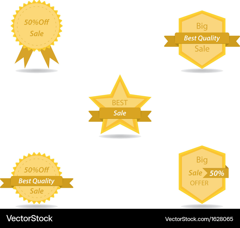 Sale and offer best quality labels Royalty Free Vector Image