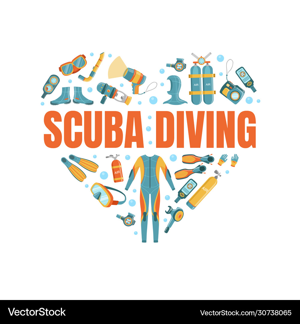 Scuba diving banner template Royalty Free Vector Image