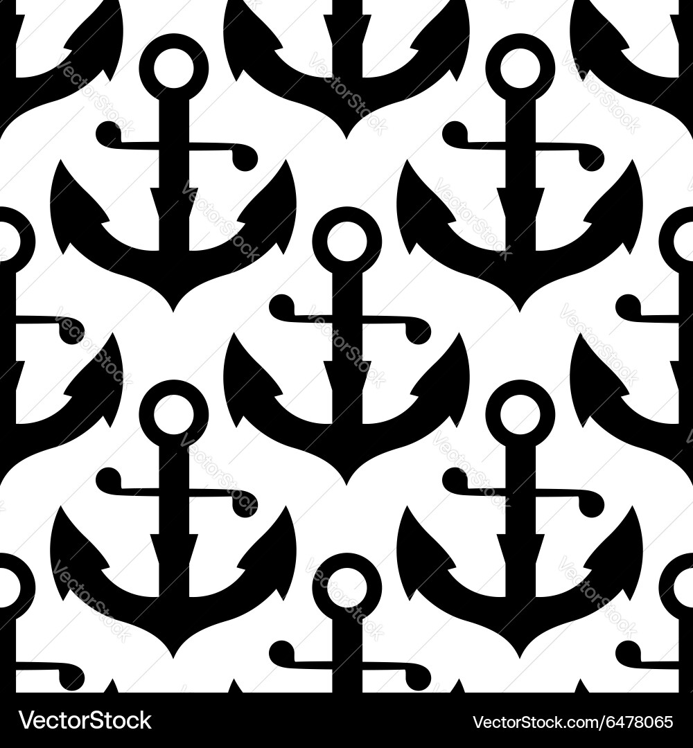Seamless pattern of sea ship anchors Royalty Free Vector
