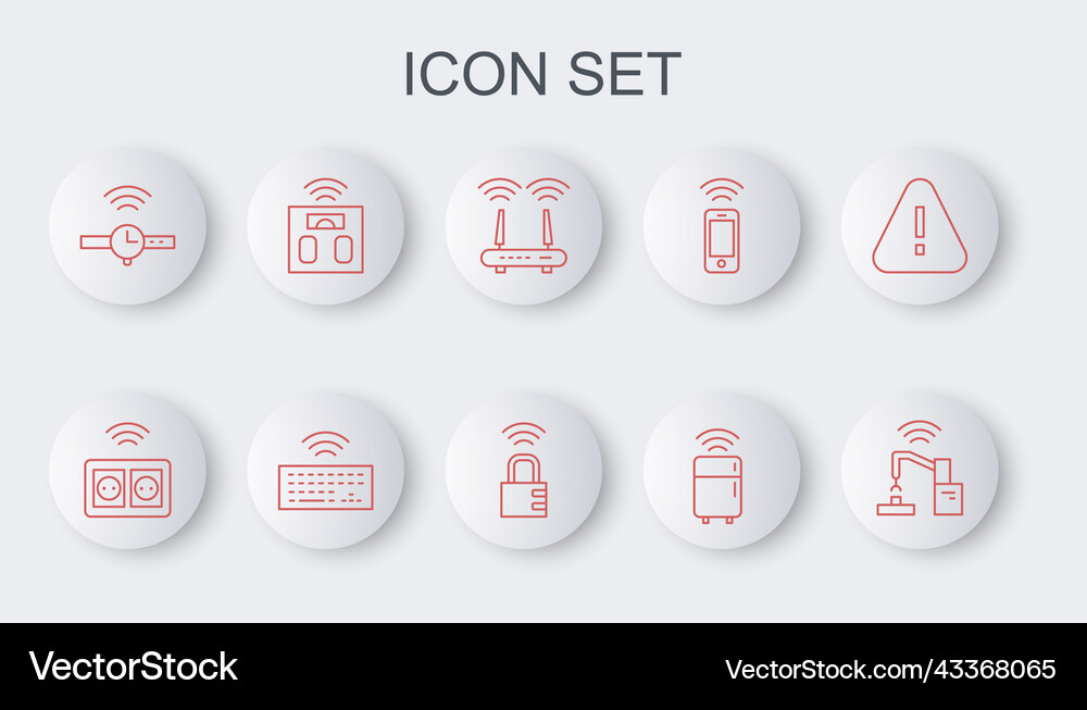 Set line robotic robot arm hand factory smart Vector Image