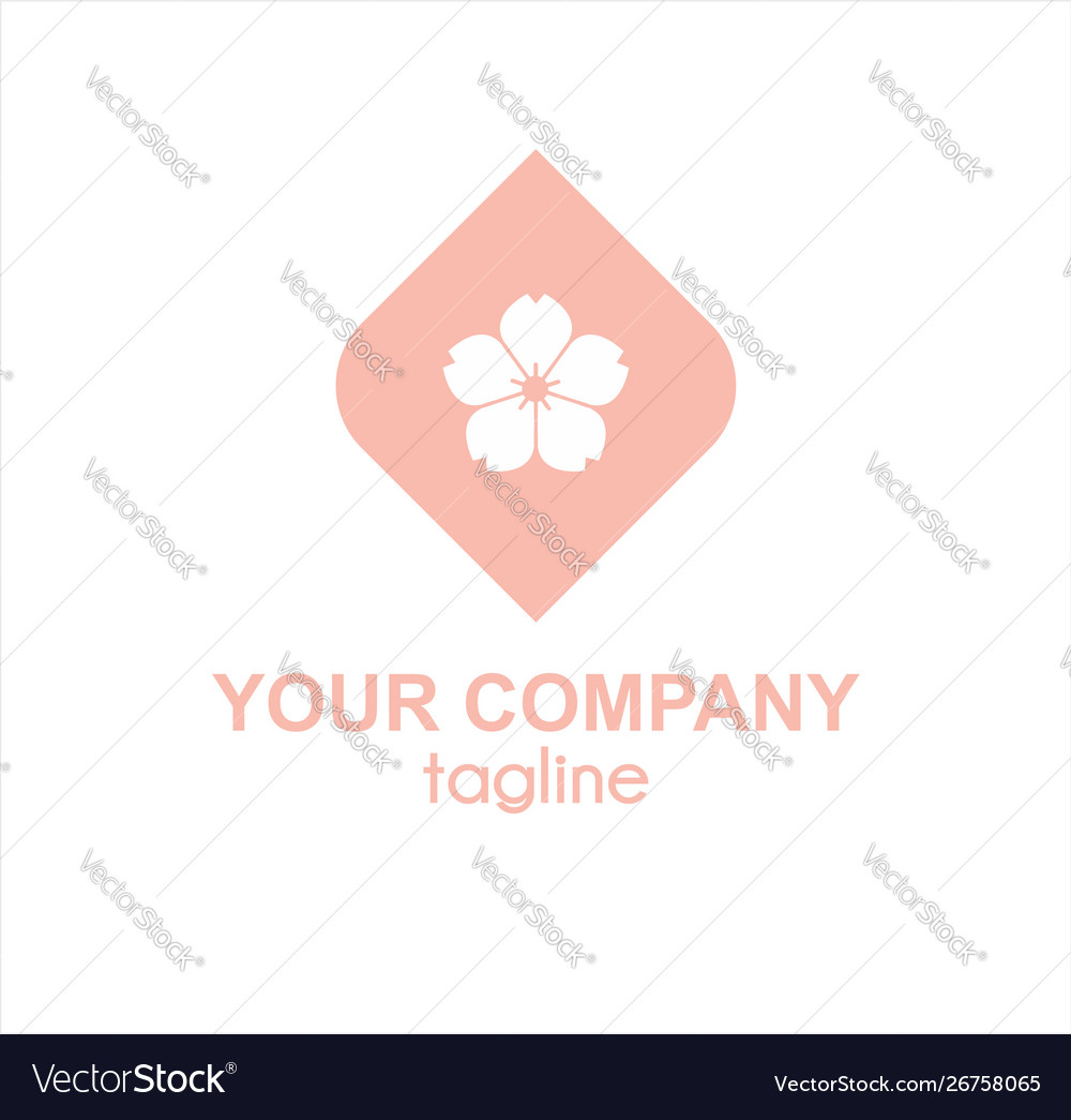 Simple rectangle flower logo Royalty Free Vector Image