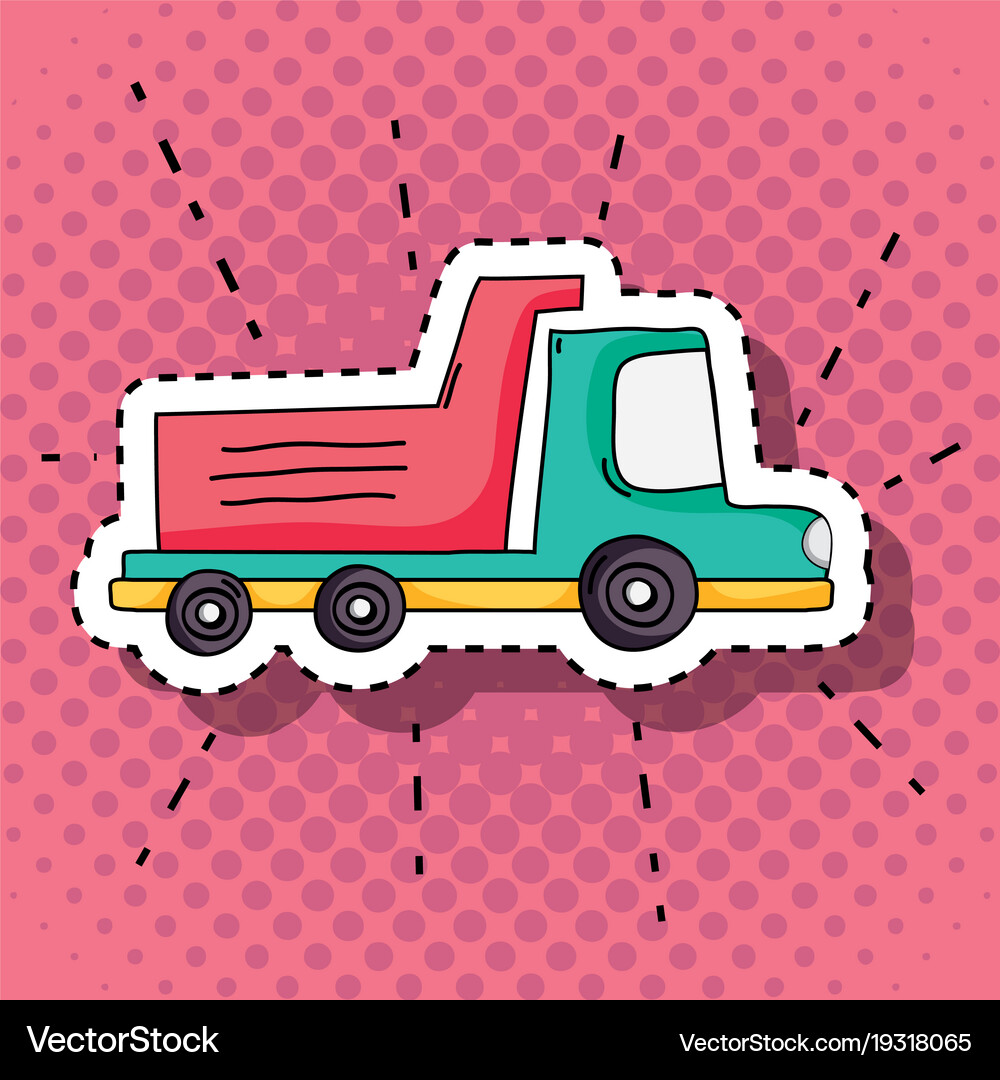 Transportation truck element patches design Vector Image