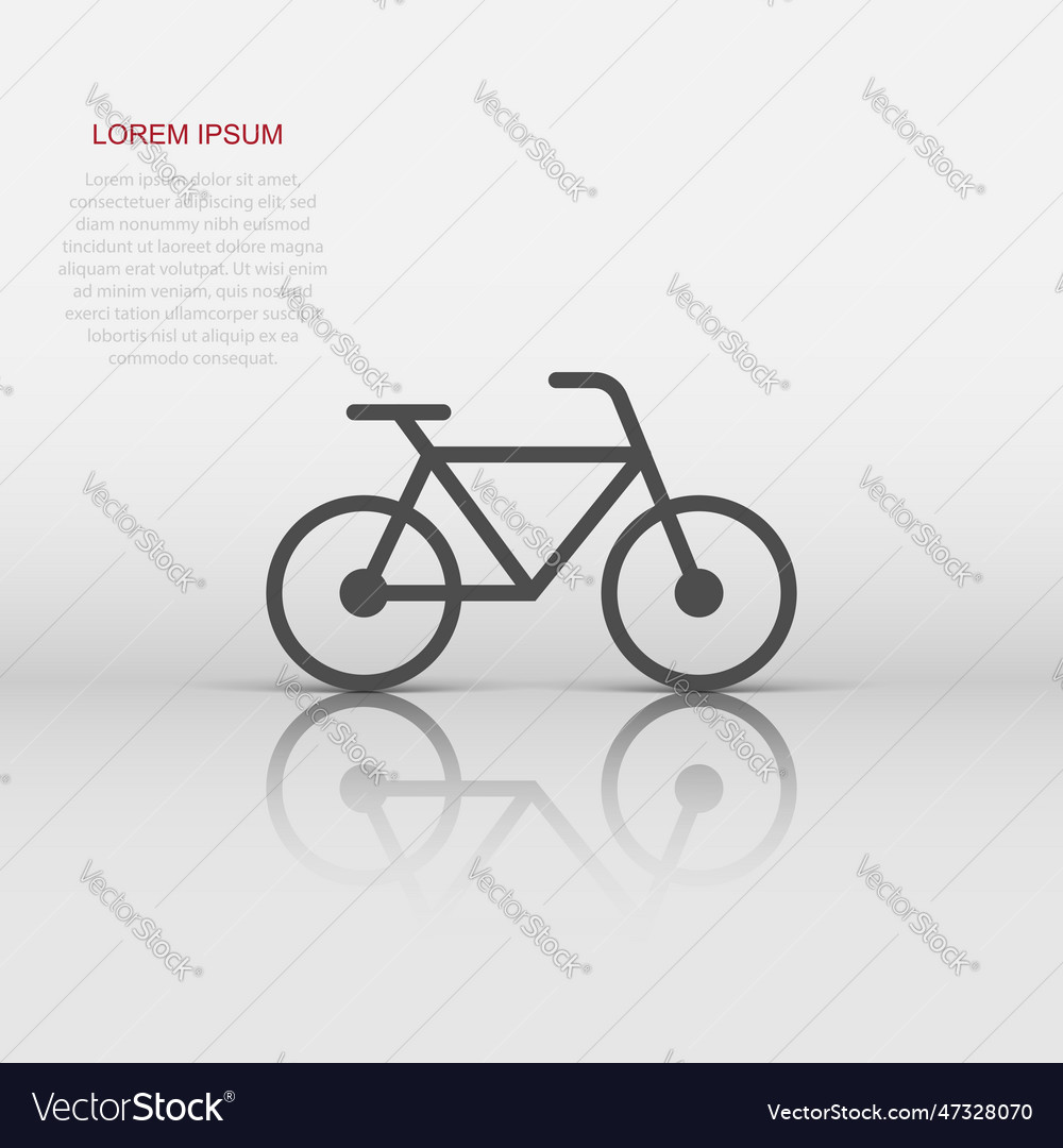 Bicycle sign icon in flat style bike on white Vector Image Bicycle sign icon in flat style bike on white Vector Image