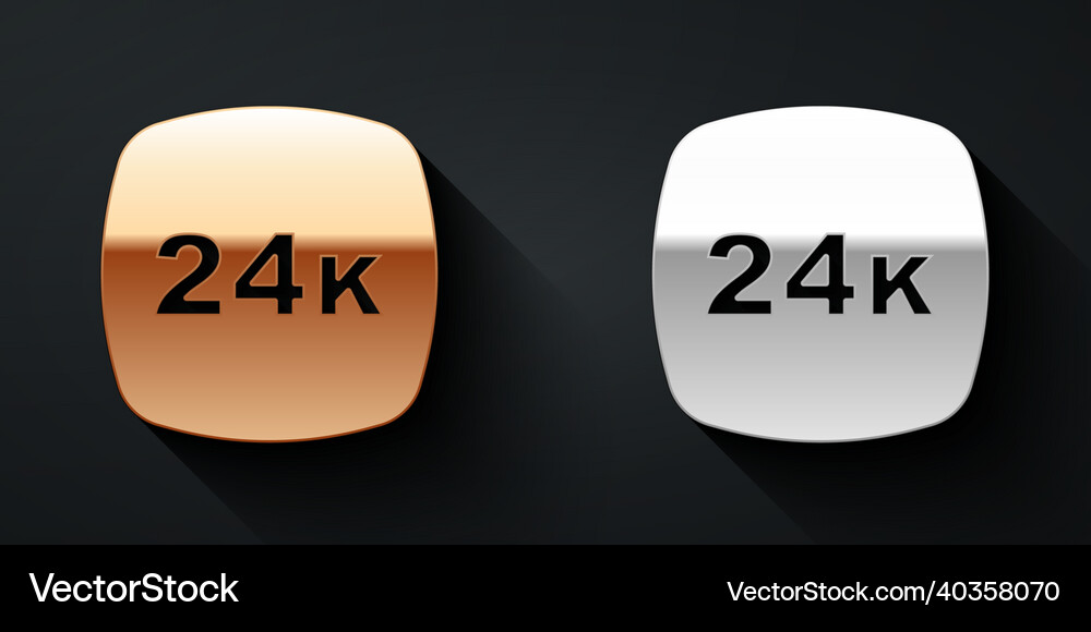 Gold and silver bars 24k icon isolated Royalty Free Vector