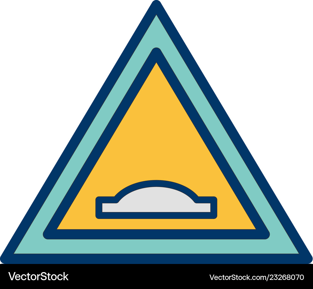 Hump bridge road sign icon Royalty Free Vector Image