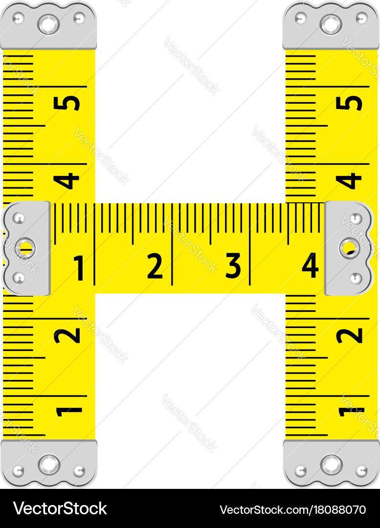 Letter h ruler icon cartoon style Royalty Free Vector Image