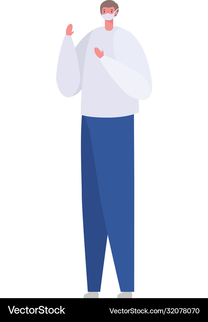 Man with medical mask design Royalty Free Vector Image