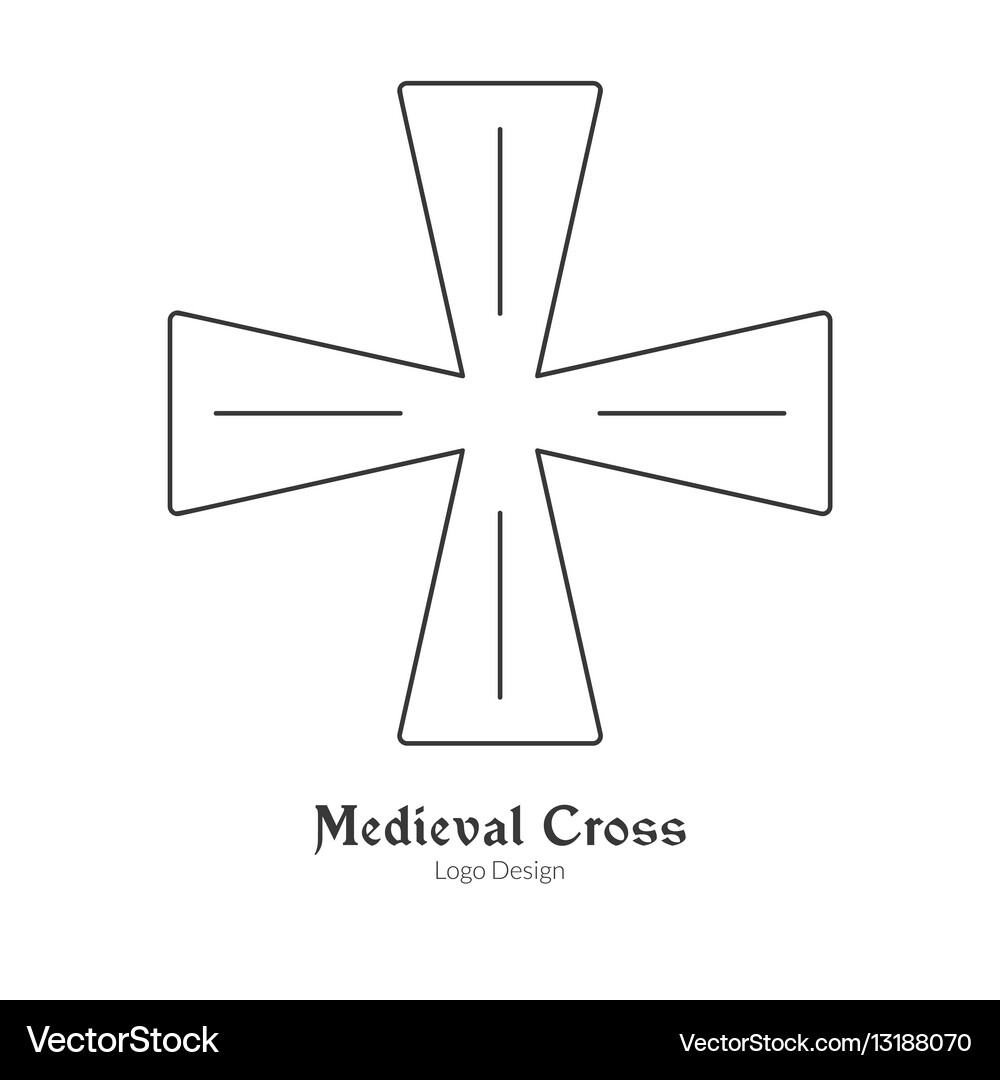 Medieval logo emblem template with outline icon Vector Image