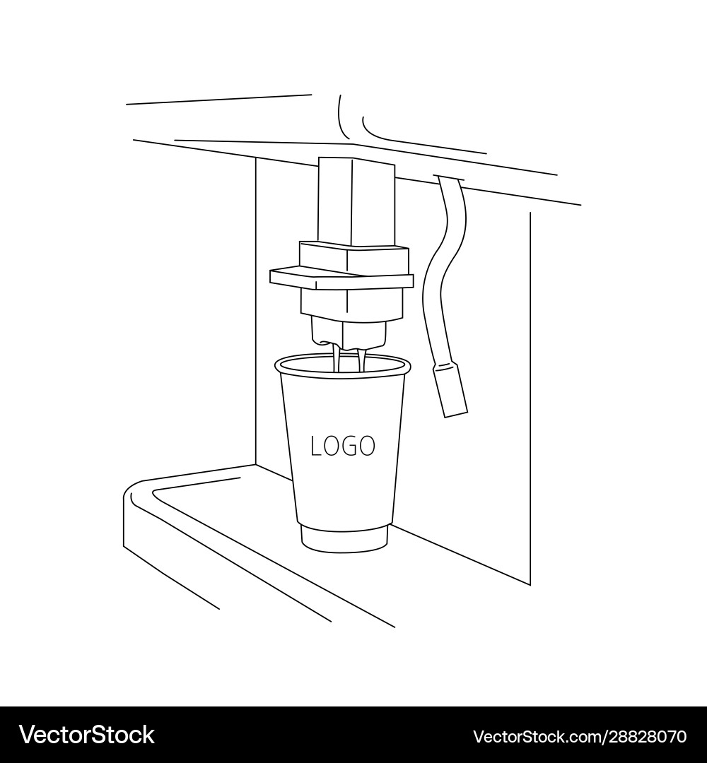 Outline bar espresso coffee machine with paper cup