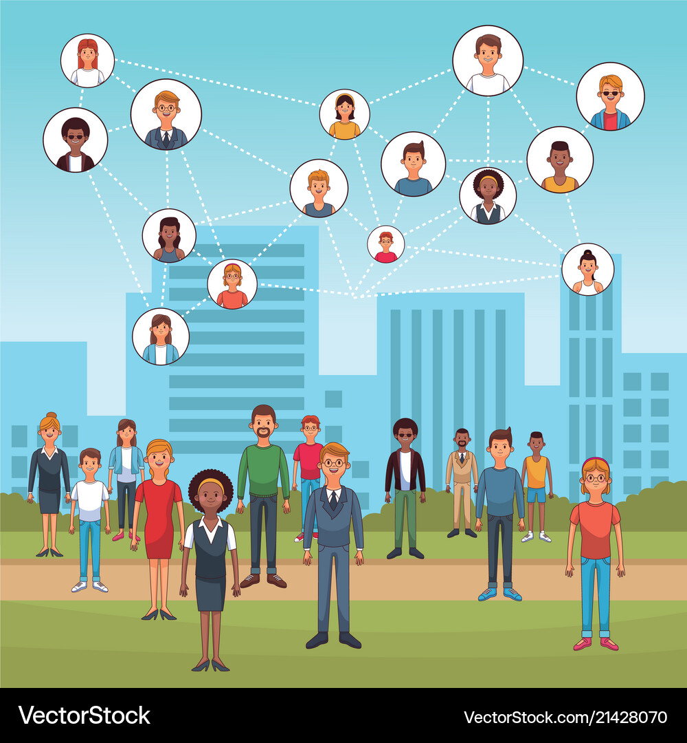 People and social media Royalty Free Vector Image