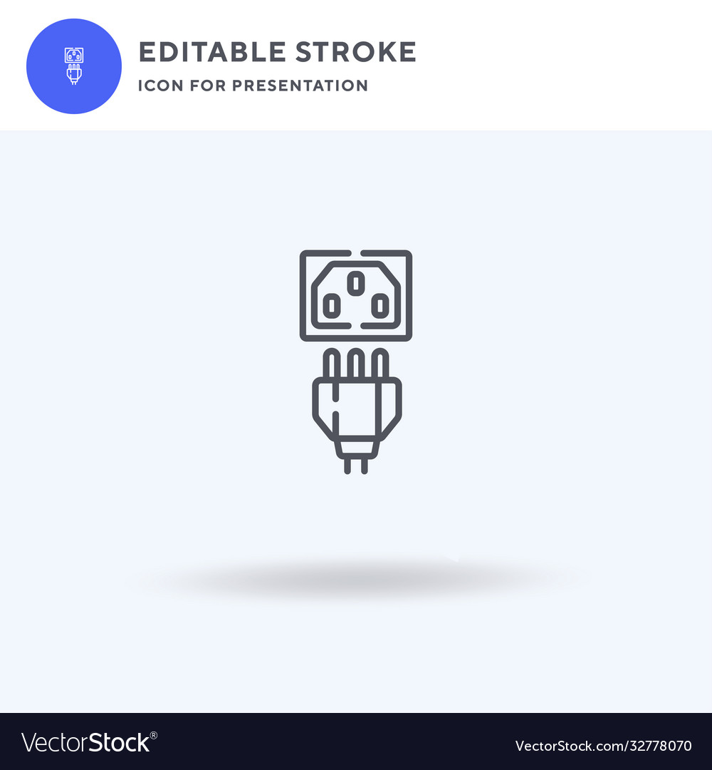 Power cable icon filled flat sign solid Royalty Free Vector