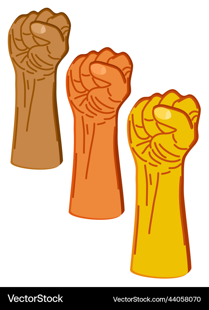 Raised fists protest concept isolated Royalty Free Vector