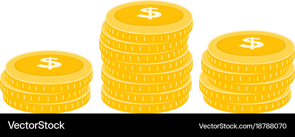Realistic dollar coin icon design template gold Vector Image