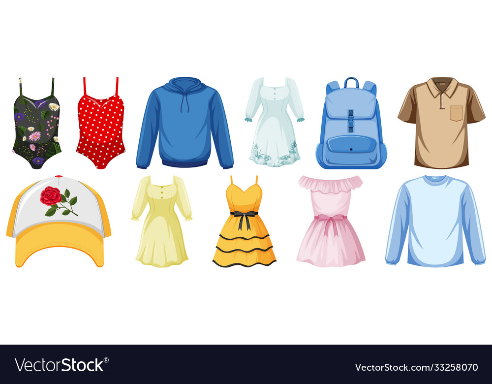 Set costume objects Royalty Free Vector Image - VectorStock