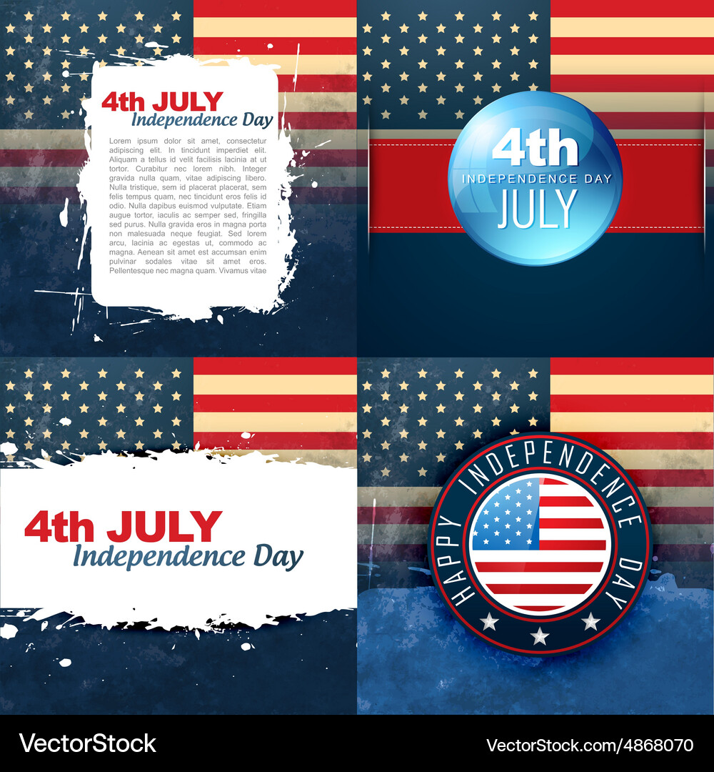 Set of american flag design Royalty Free Vector Image