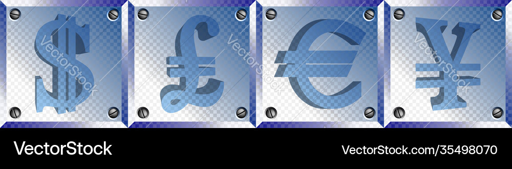Set square economic transparent icons 3d Vector Image