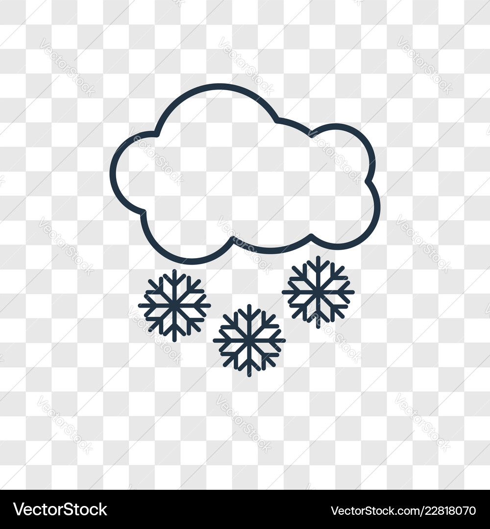 Snowy concept linear icon isolated on transparent Vector Image