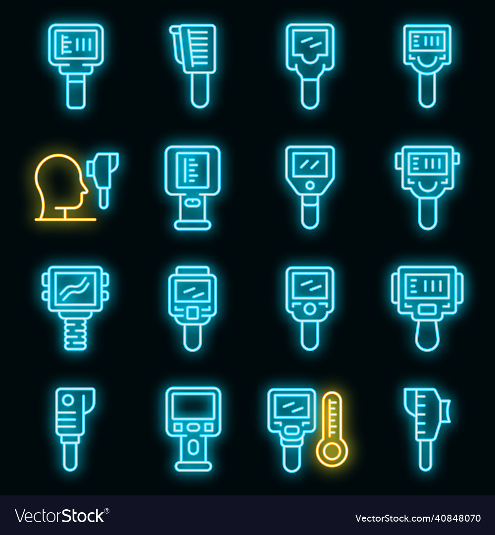 Thermal imager icons set neon Royalty Free Vector Image Thermal imager icons set neon Royalty Free Vector Image
