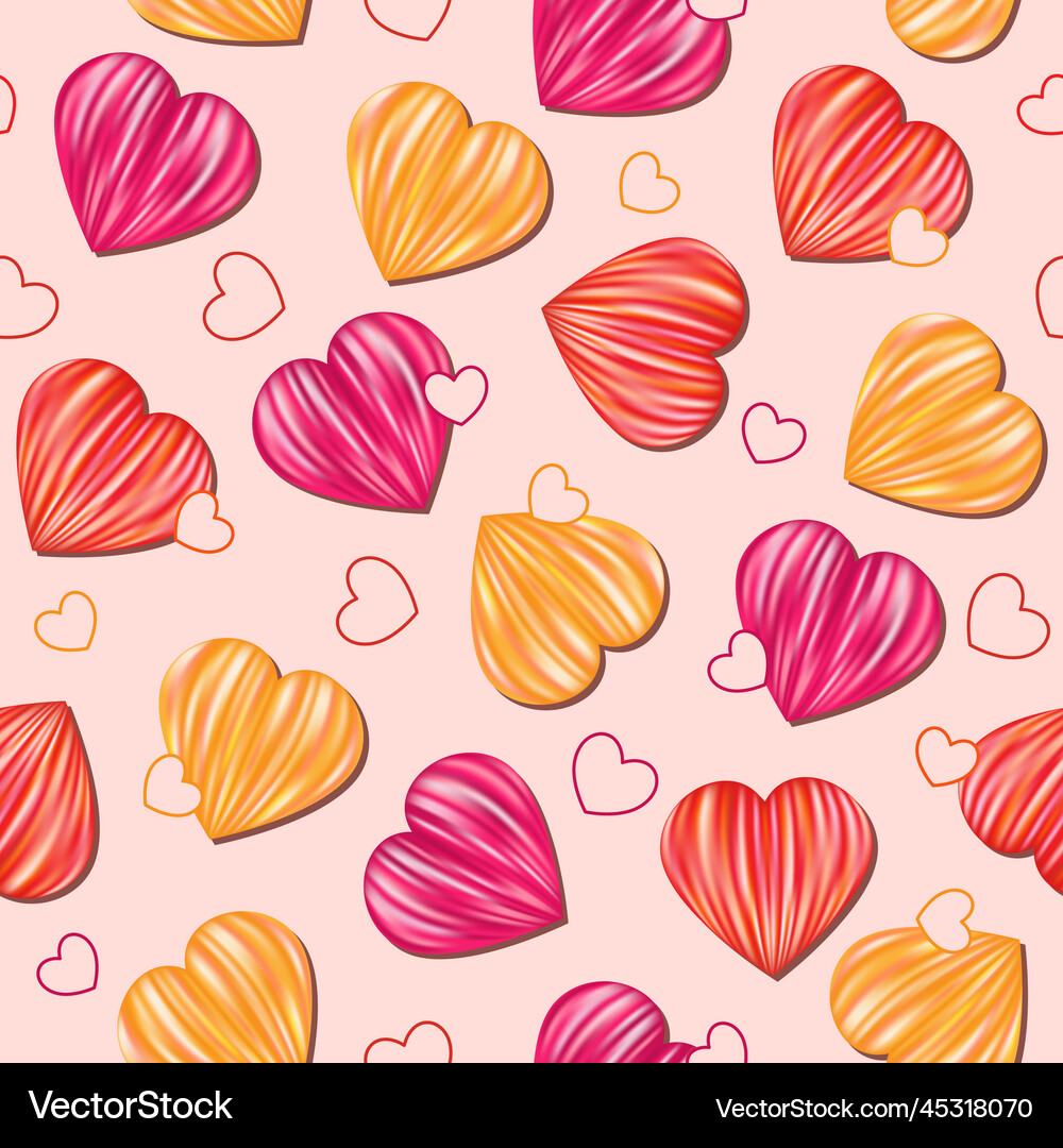 Valentines day seamless background with hearts Vector Image
