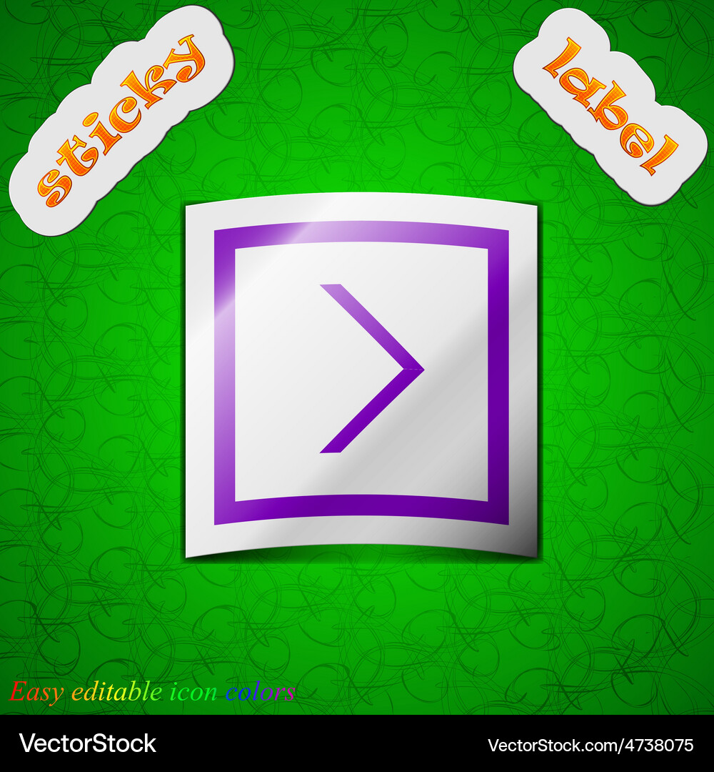 Arrow right next icon sign symbol chic colored Vector Image