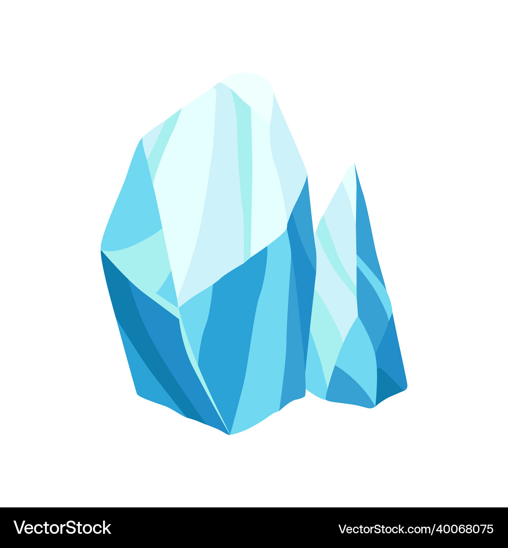 Cartoon ice crystals cold frozen blocks Royalty Free Vector