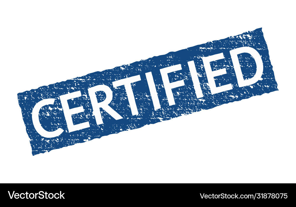 Certify official seal stamp badge accredited Vector Image