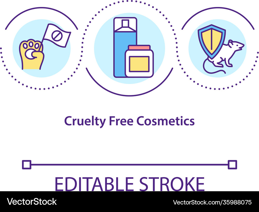 Cruelty free cosmetics concept icon Royalty Free Vector