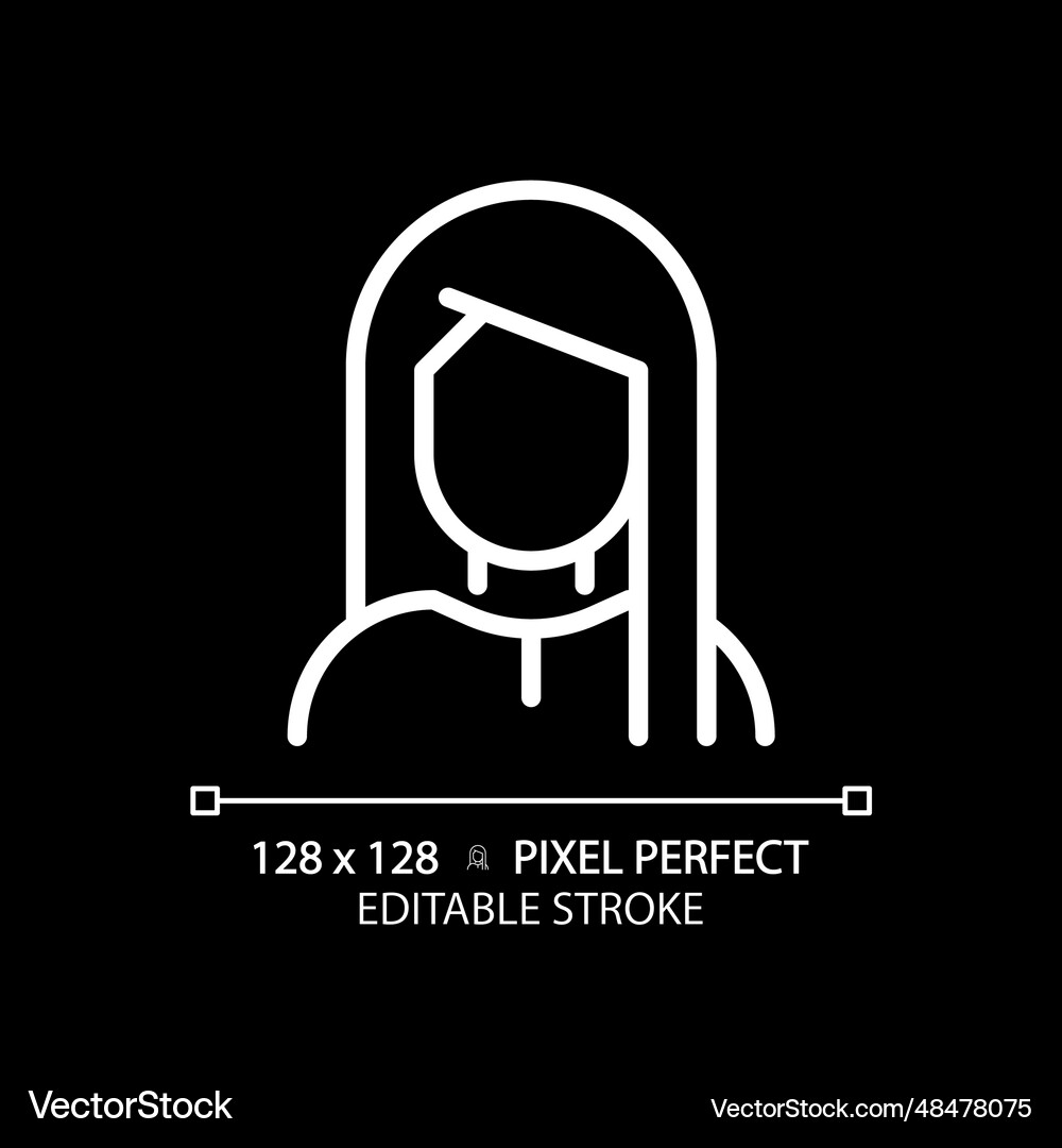 Customizable woman with straight hairstyle linear Vector Image