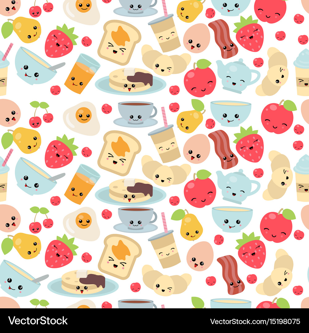 Cute Breakfast Pattern Royalty Free Vector Image