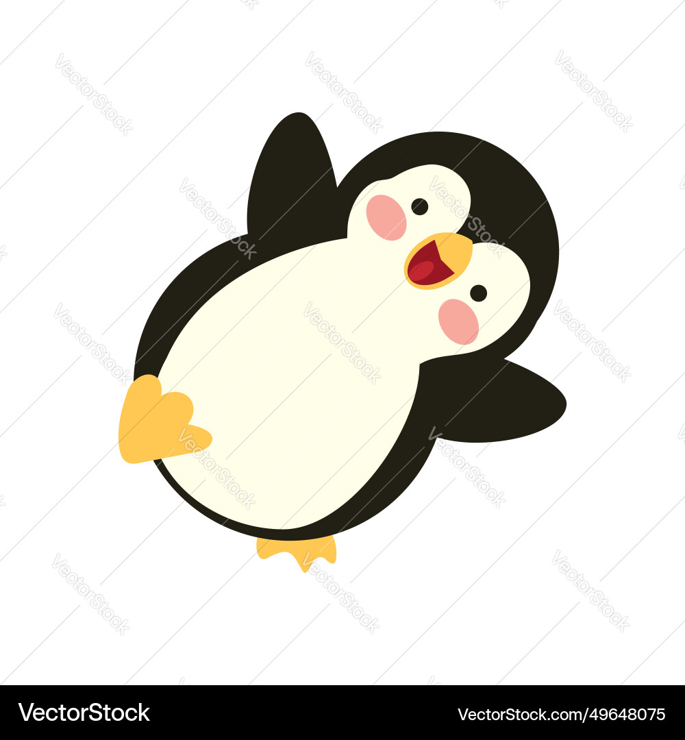 Cute happy penguin cartoon Royalty Free Vector Image